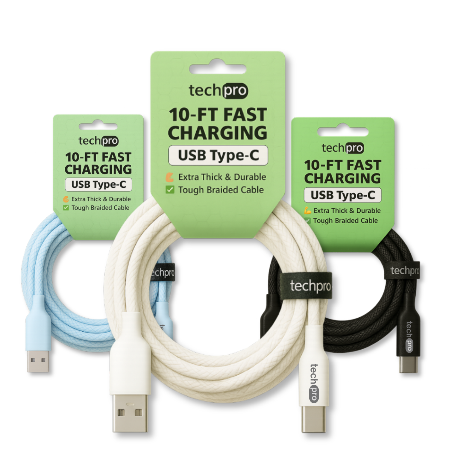 Wholesale 10ft USB Type-C Cable in Hang Tags- Rite Distribution